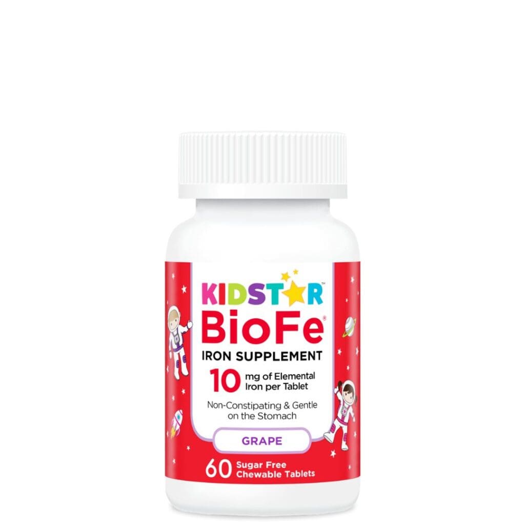 KidStar BioFe Pure Iron Chewable Tablets Grape | For Ages 3+